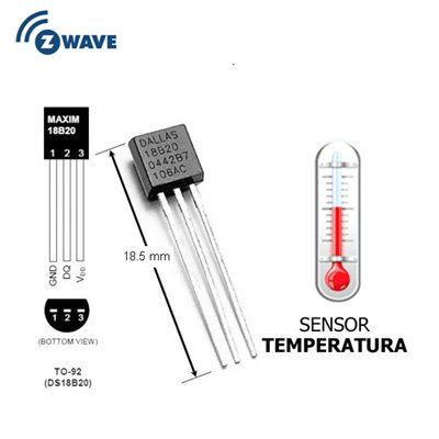 DS-1820 Sensor Temperatura DS18B20 1-Wire (PACK 4 unid.)